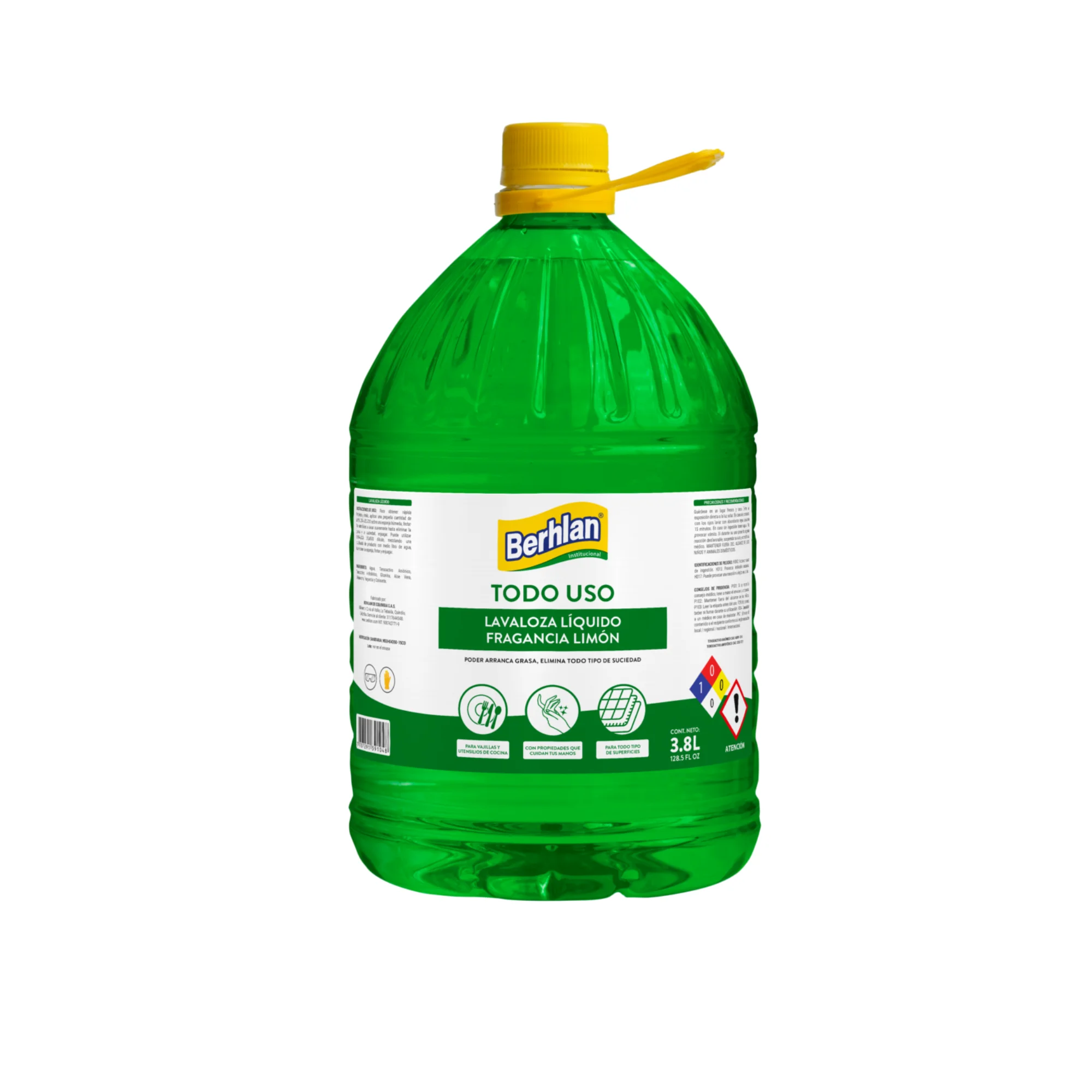 Jabón Líquido Multiusos Limón 3800 ml | Lava Loza Eficiente